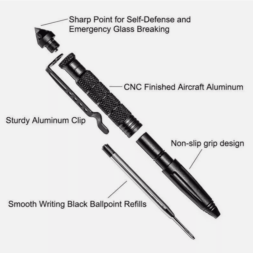 Tactical Pen - Armour - Silver - Tungsten Steel - Defense Pen – Op Gear